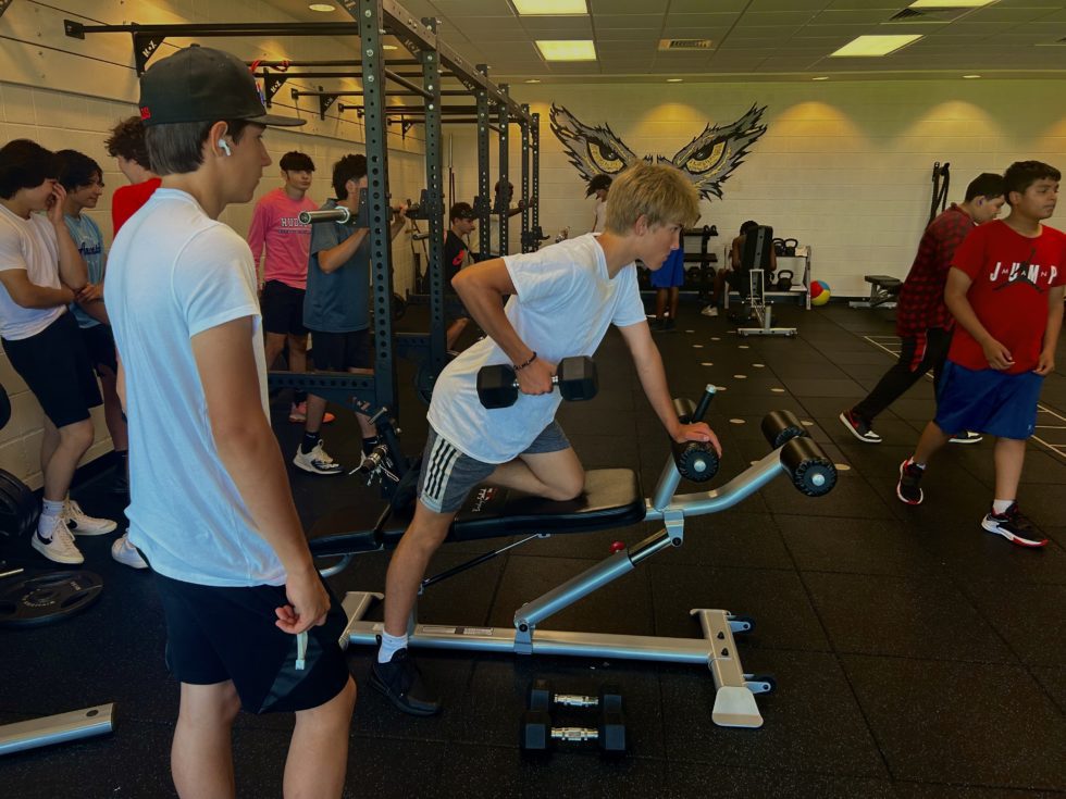 Varsity and Modified Football Teams Hit the Weight Room | Hudson City ...